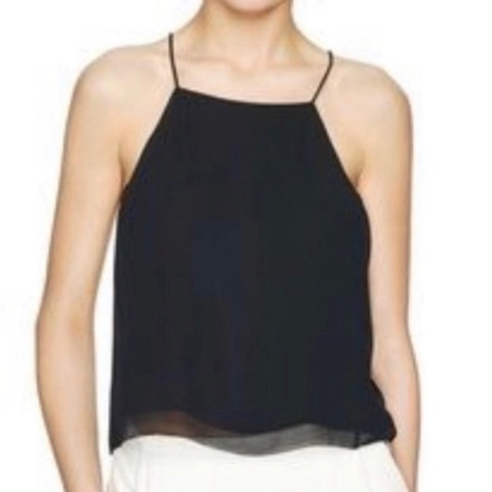 Wilfred Silk Tank Black Spaghetti Straps Medium - Gem